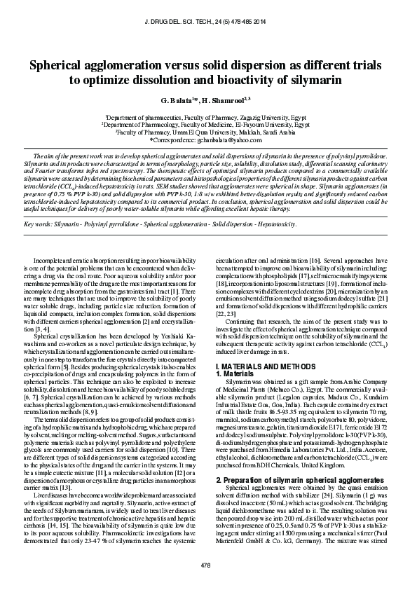 (PDF) Spherical agglomeration versus solid dispersion as different ...