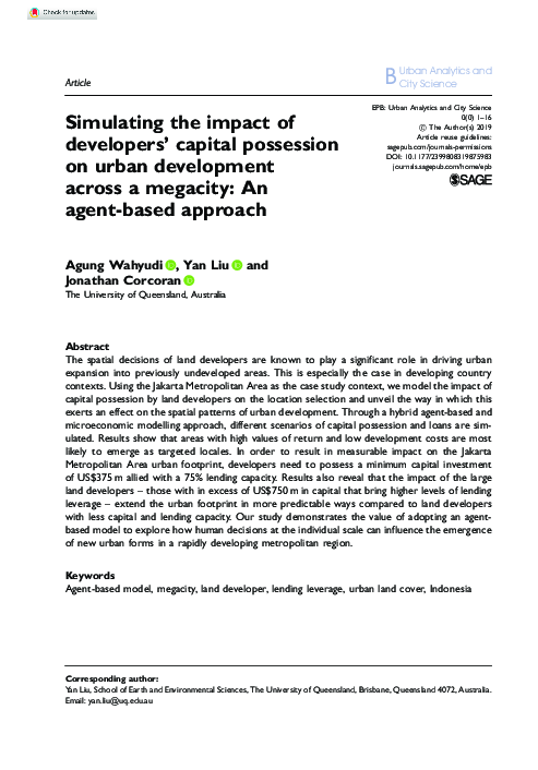 (PDF) Simulating the impact of developers’ capital possession on urban development across a ...