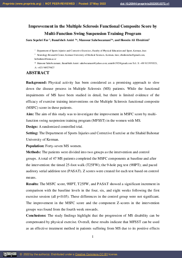 (PDF) Improvement in the Multiple Sclerosis Functional Composite Score by Multi-Function Swing ...