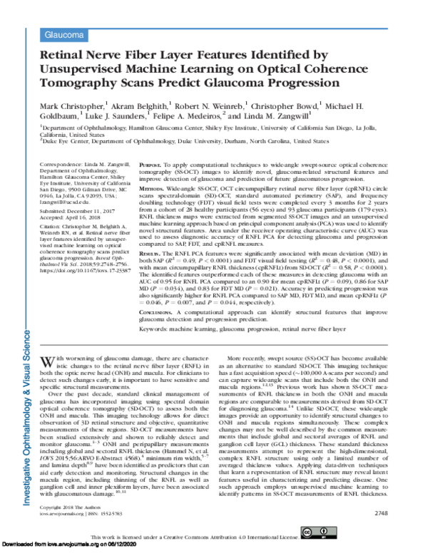 (PDF) Retinal Nerve Fiber Layer Features Identified by Unsupervised ...