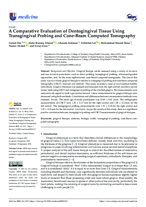 (PDF) A Comparative Evaluation of Dentogingival Tissue Using ...