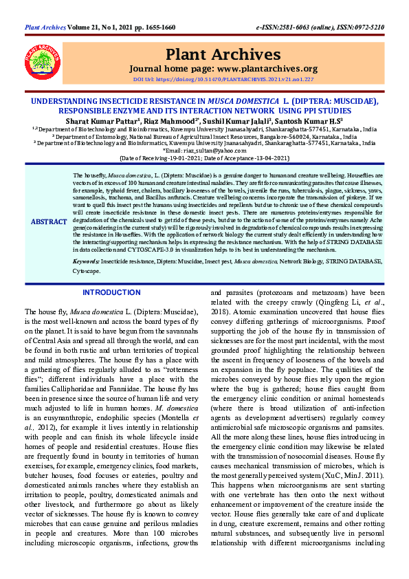 (PDF) Understanding Insecticide Resistance in Musca Domestica L ...