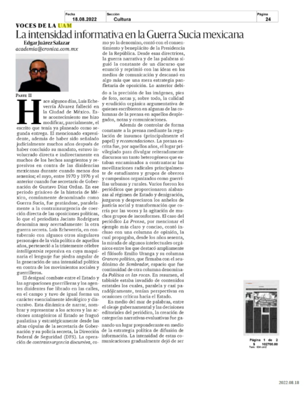 (PDF) La intensidad informativa en la Guerra Sucia mexicana Parte II ...