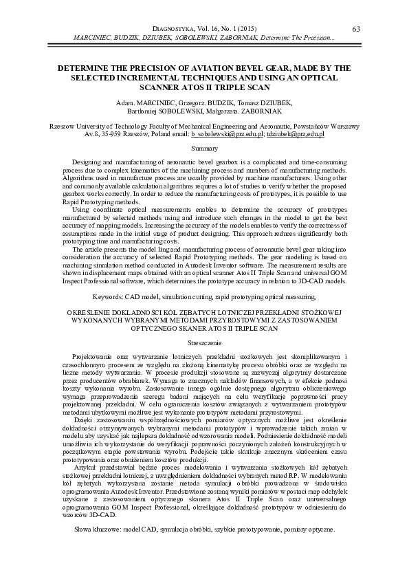 Determine the precision of aviation bevel gear, made by the selected ...