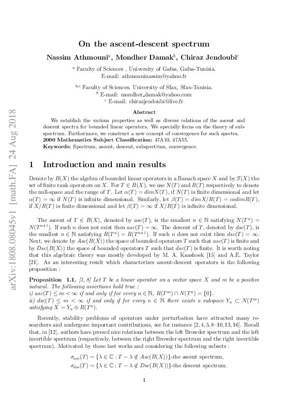 (PDF) On the ascent-descent spectrum (PDF) On the ascent-descent spectrum