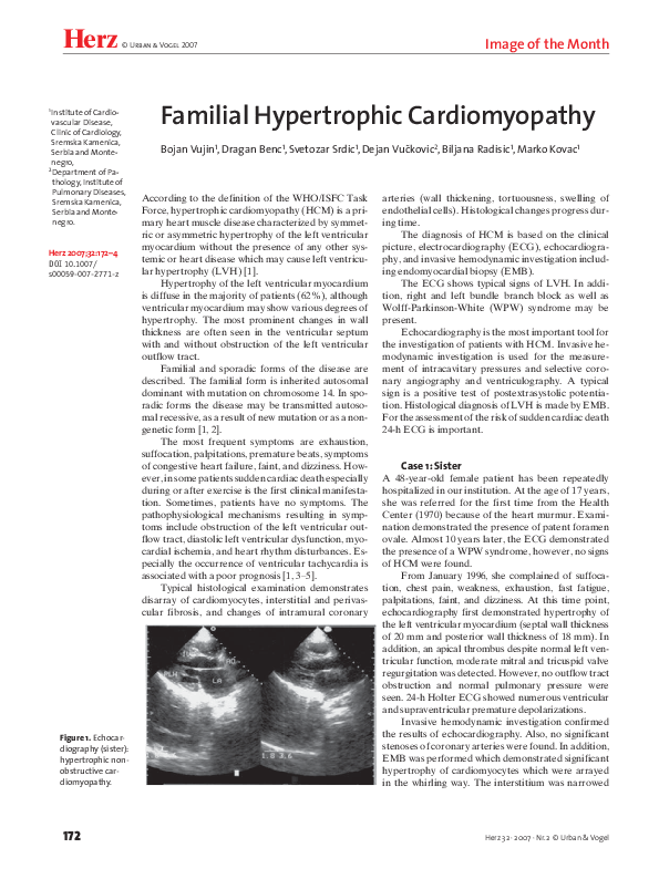(PDF) Familial Hypertrophic Cardiomyopathy
