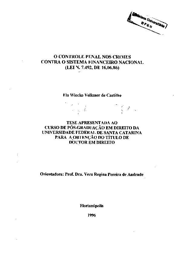 (PDF) O controle penal nos crimes contra o sistema financeiro nacional ...