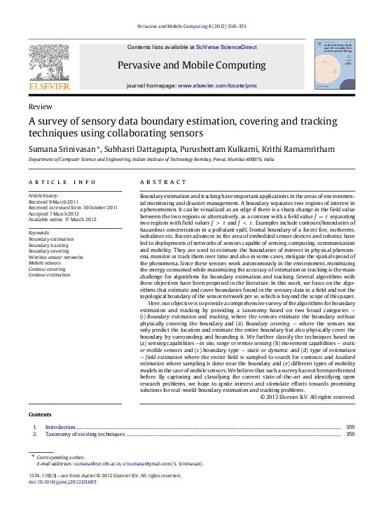 (PDF) A survey of sensory data boundary estimation, covering and tracking techniques using ...