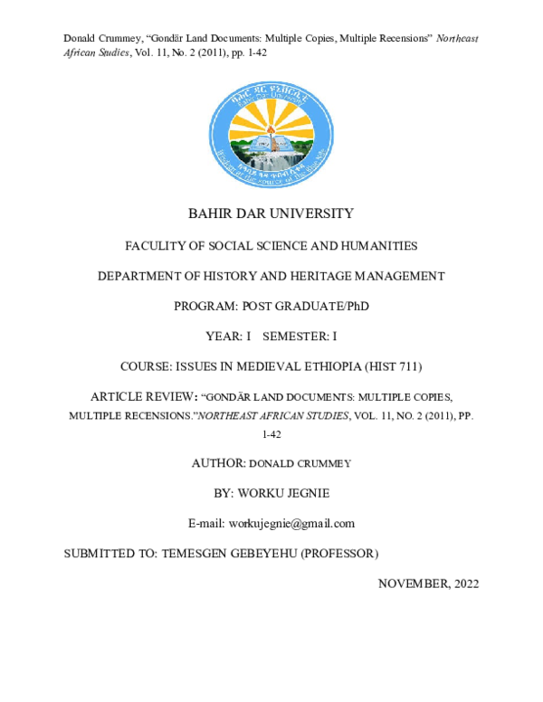 (DOC) BAHIR DAR UNIVERSITY