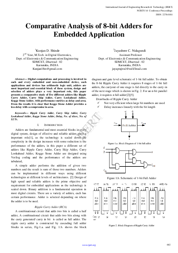 (PDF) Analysis and comparative study of 8-bit adder for embedded ...