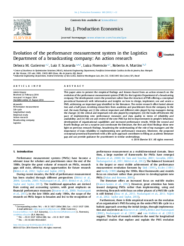 (PDF) Evolution of the performance measurement system in the Logistics ...
