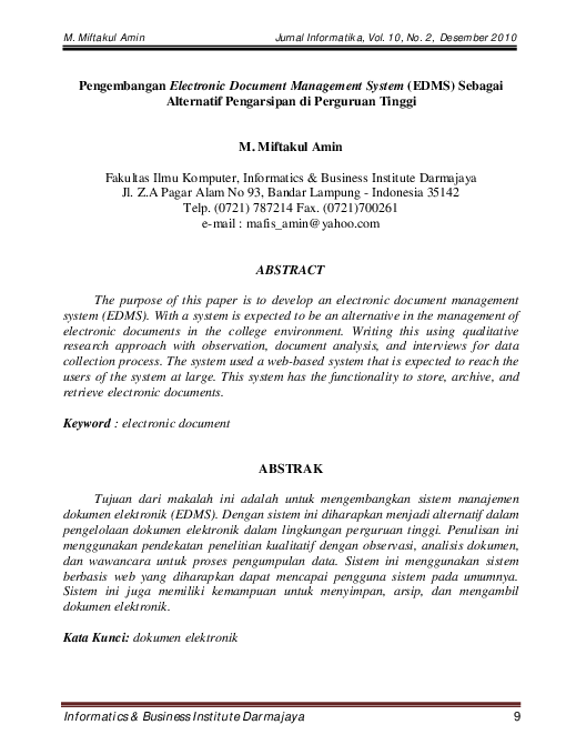 (PDF) Pengembangan Electronic Document Management System (EDMS) Sebagai ...
