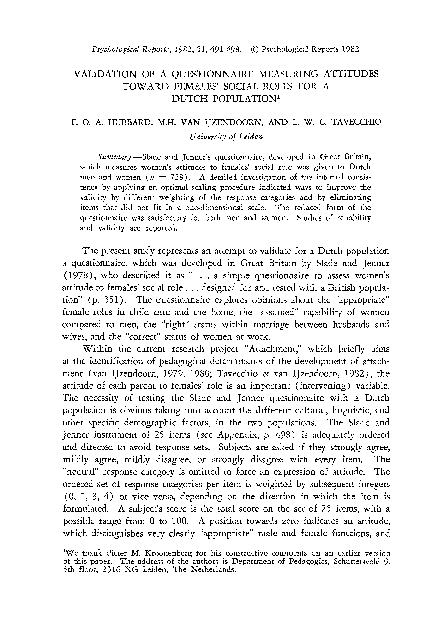 (PDF) Validation of a Questionnaire Measuring Attitudes Toward Females ...