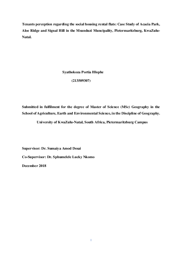 (PDF) Tenants perception regarding the social housing rental flats ...