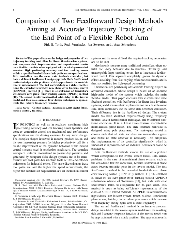 (PDF) Comparison of two feedforward design methods aiming at accurate ...