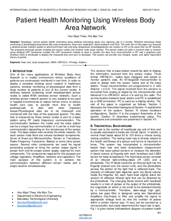 (PDF) Patient Health Monitoring Using Wireless Body Area Network