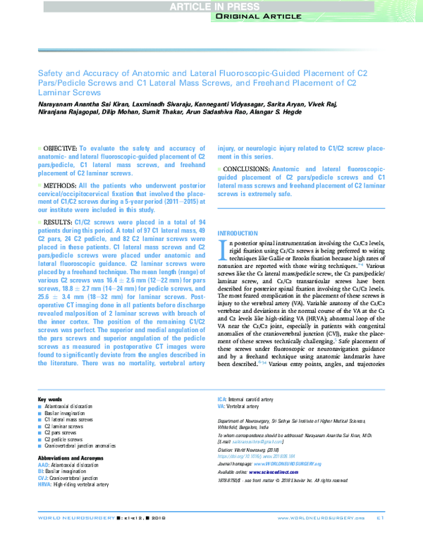 (PDF) Safety and Accuracy of Anatomic and Lateral Fluoroscopic-Guided ...