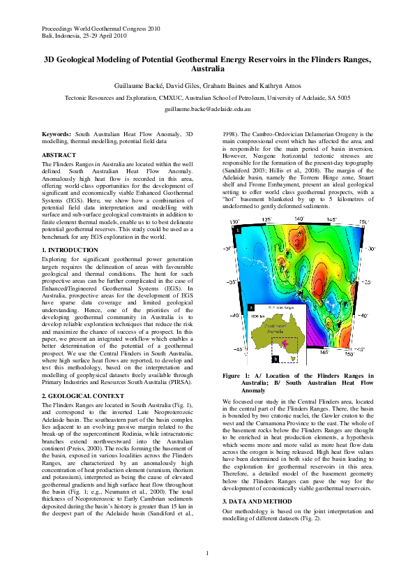 (PDF) 3D geological modelling of potential geothermal energy reservoirs ...