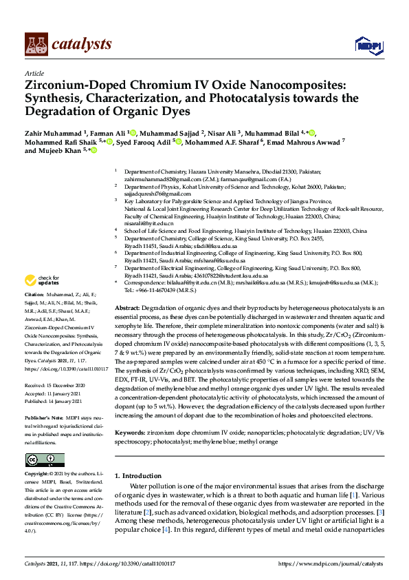 (PDF) Zirconium-Doped Chromium IV Oxide Nanocomposites: Synthesis ...