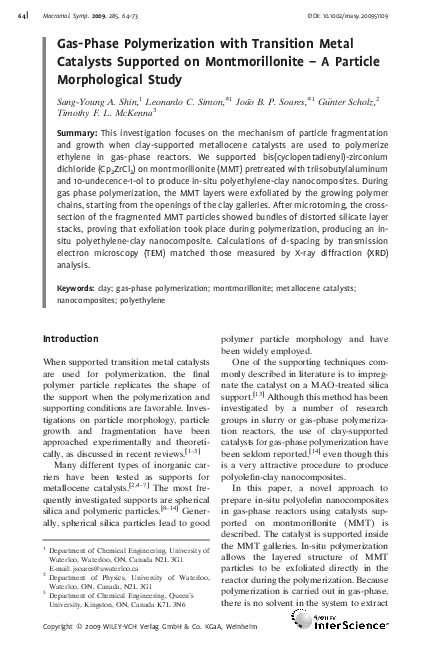 (PDF) Gas-Phase Polymerization with Transition Metal Catalysts ...