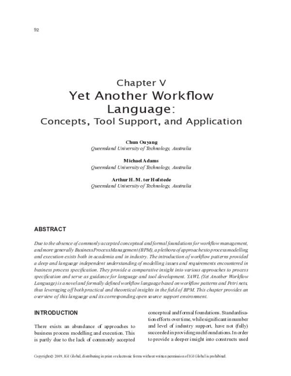 (PDF) Yet Another Workflow Language