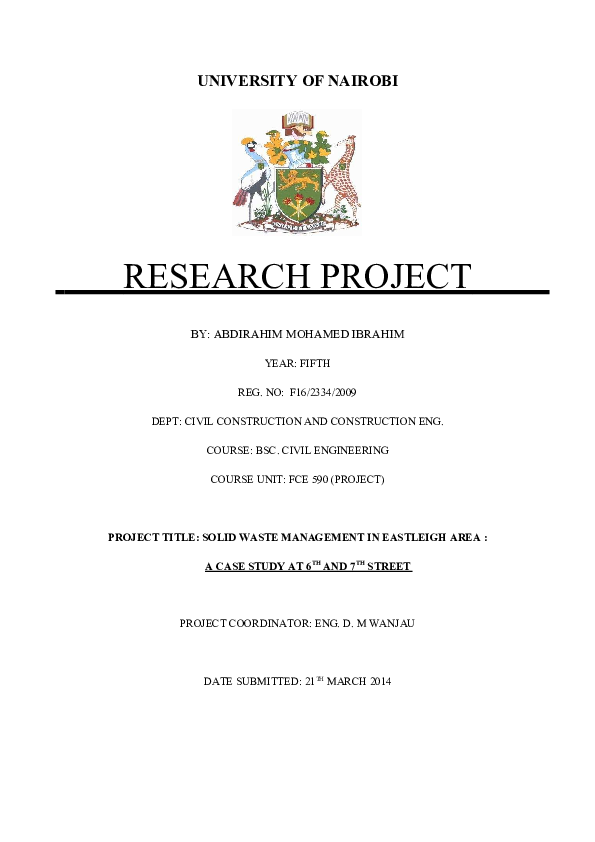 (DOC) PROJECT TITLE SOLID WASTE MANAGEMENT IN