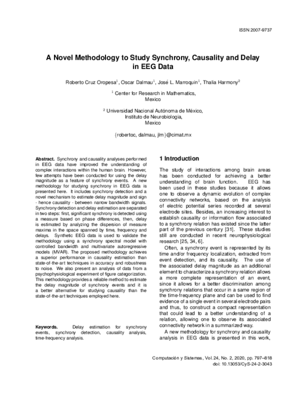 (PDF) A Novel Methodology to Study Synchrony, Causality and Delay in EEG Data