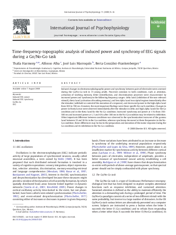(PDF) Time-frequency-topographic analysis of induced power and synchrony of EEG signals during a ...