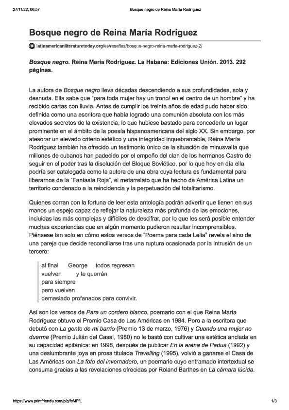 (PDF) Bosque negro de Reina María Rodríguez