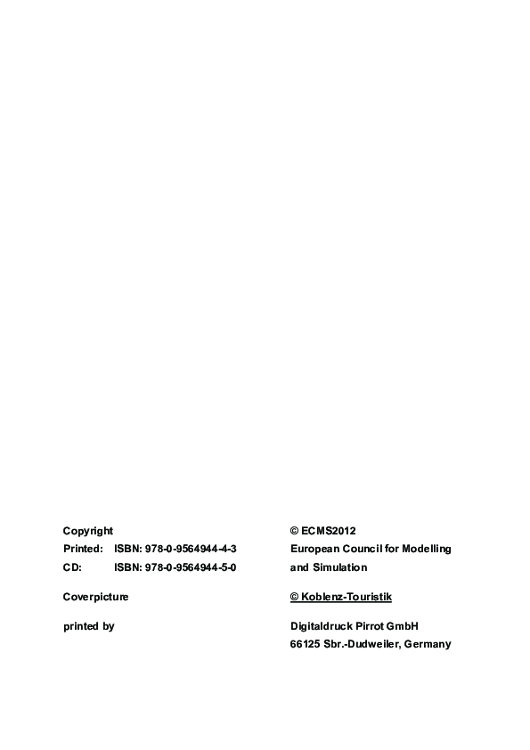 (PDF) Proceedings 26th European Conference on Modelling and Simulation ECMS 2012
