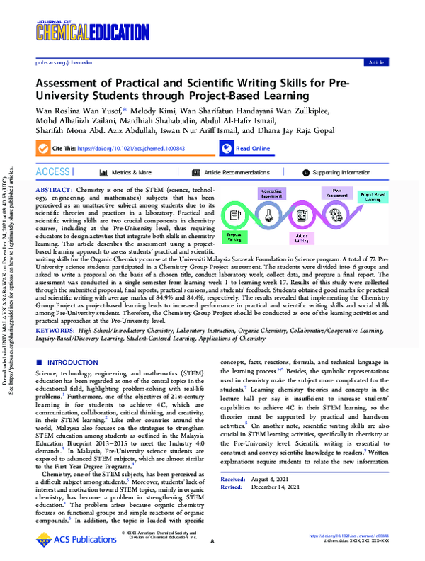 (PDF) Assessment of Practical and Scientific Writing Skills for Pre-University Students through ...
