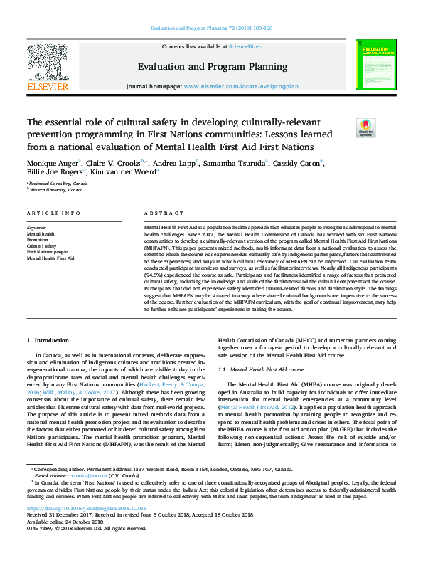 (PDF) The essential role of cultural safety in developing culturally ...