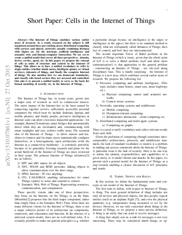 (PDF) Cells in the Internet of Things