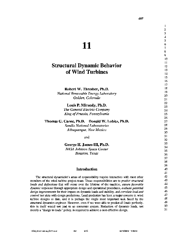 (PDF) Structural Dynamic Behavior of Wind Turbines
