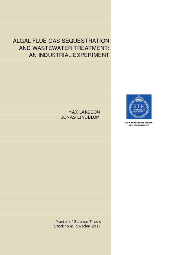(PDF) Algal Flue Gas Sequestration and Wastewater Treatment: An ...