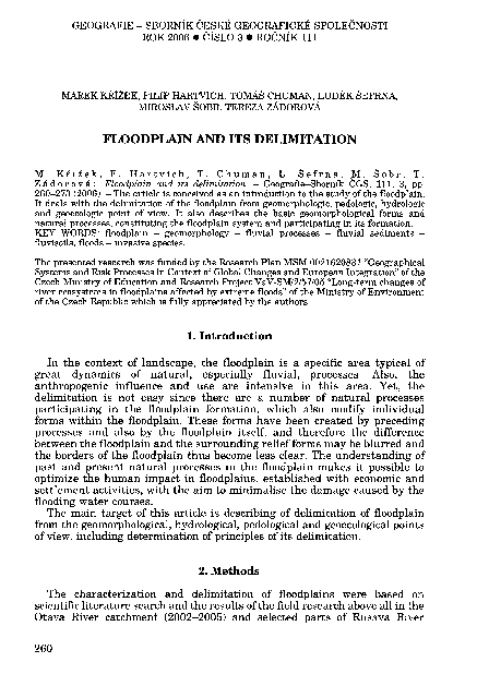 (PDF) Floodplain and its delimitation