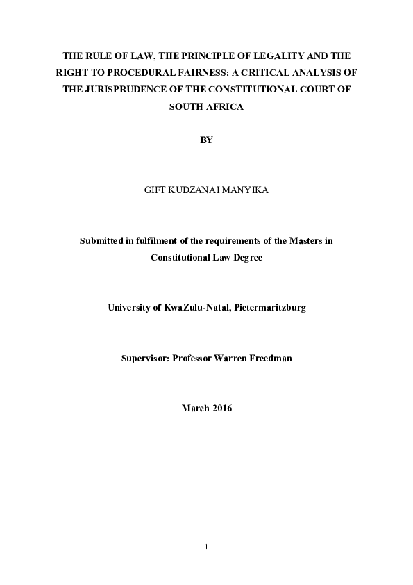 (PDF) The rule of law, the principle of legality and the right to ...