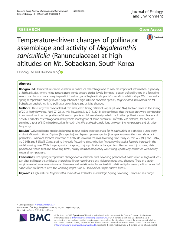 (PDF) Temperature-driven changes of pollinator assemblage and activity ...