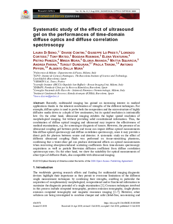 (PDF) Systematic study of the effect of ultrasound gel on the performances of time-domain ...