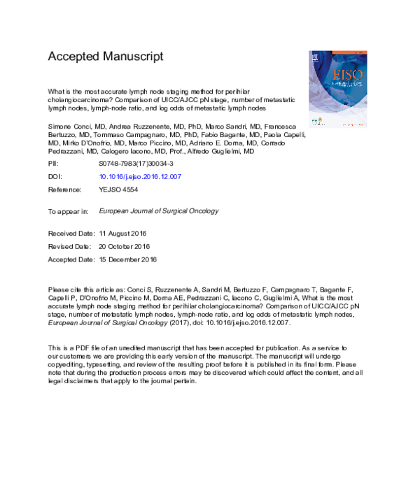 (PDF) What is the most accurate lymph node staging method for perihilar ...