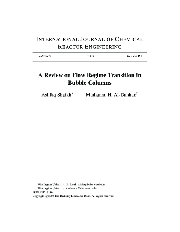 Pdf A Review On Flow Regime Transition In Bubble Columns Ashfaq Shaikh