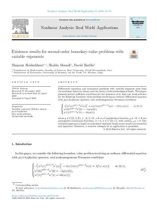 Pdf Existence Results For Second Order Boundary Value Problems Using