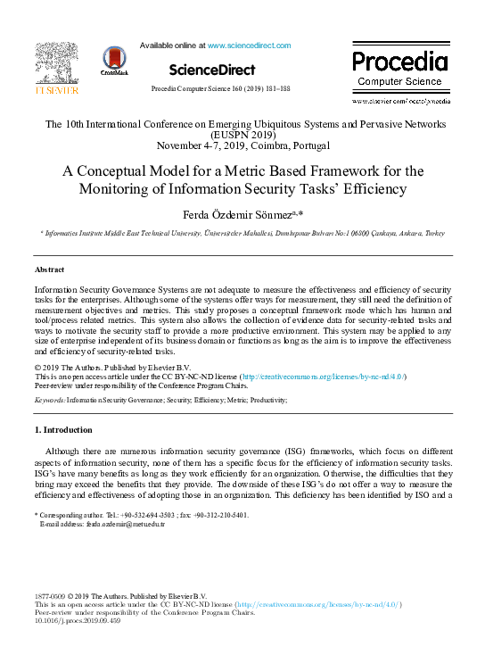 Pdf A Conceptual Model For A Metric Based Framework For The