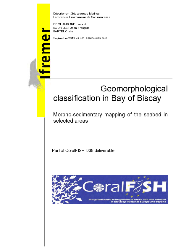 (PDF) Geomorphological classification in Bay of Biscay. Morpho-sedimentary mapping of the seabed ...