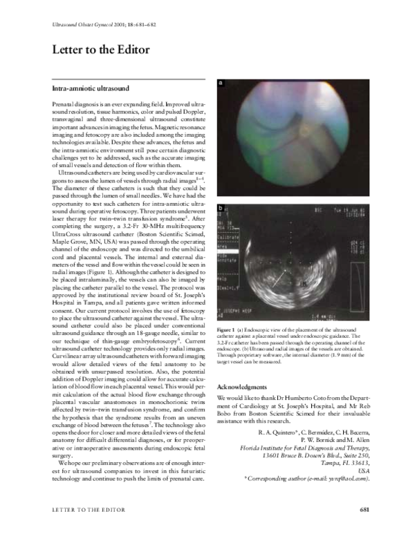 (PDF) Intra-amniotic ultrasound