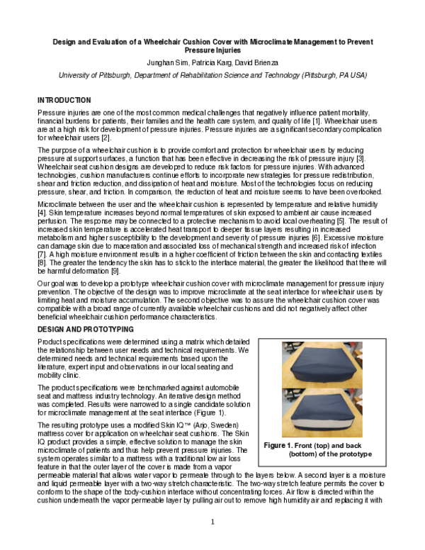 (PDF) Design and Evaluation of a Wheelchair Cushion Cover with ...