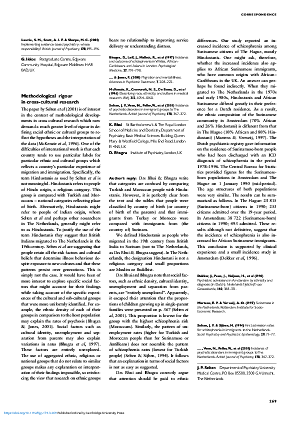 (PDF) Methodological rigour in cross-cultural research