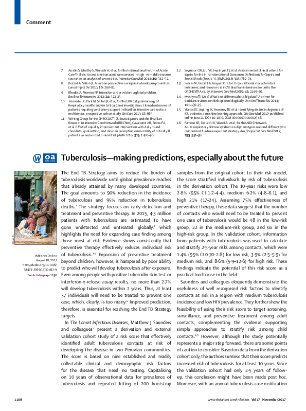 (PDF) Tuberculosis—making predictions, especially about the future