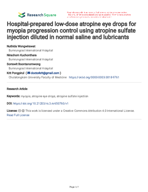(PDF) Hospital-prepared Low-dose Atropine Eye Drops for Myopia ...