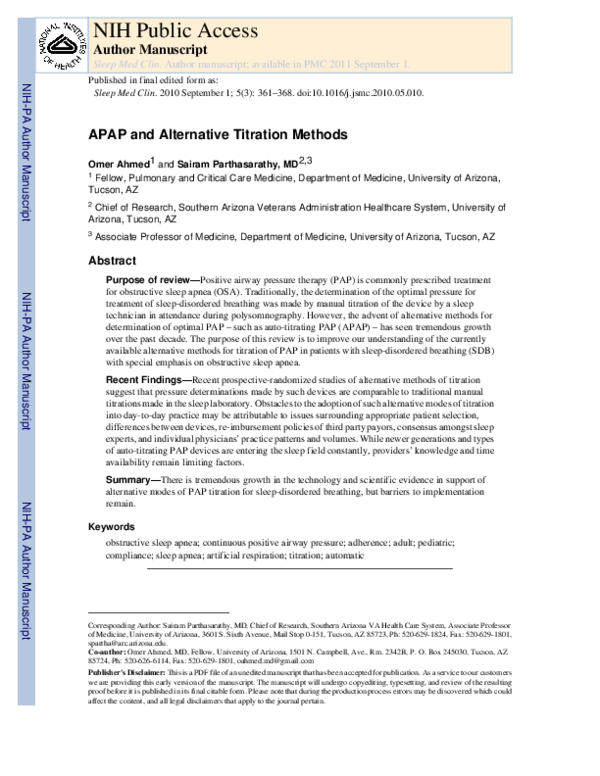 (PDF) APAP and Alternative Titration Methods